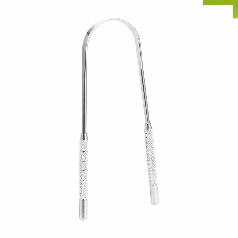 2 шт. серебряные скребки для чистки языка для взрослых, ручные, многоразовые, размеры 15.00X6.50X1.00CM