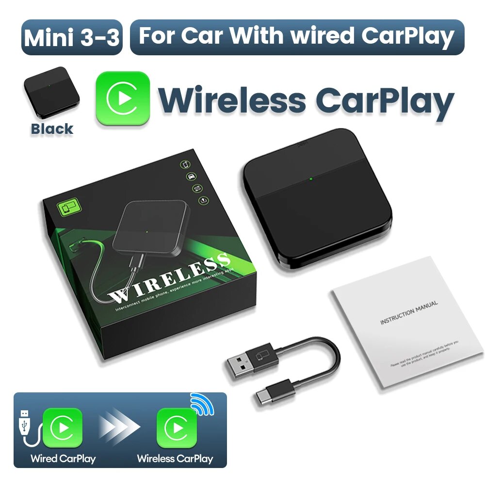 CarlinKit 2026 Мини-адаптер Для Беспроводного Подключения CarPlay: Обновление Автомобильных Mini 3-3