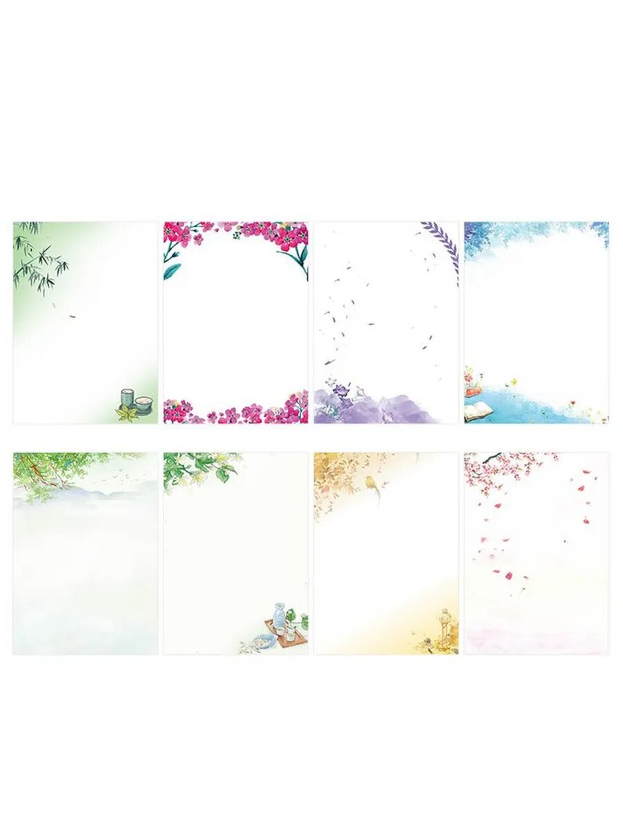 Бумага B5, пустая, 40 листов (8 видов)