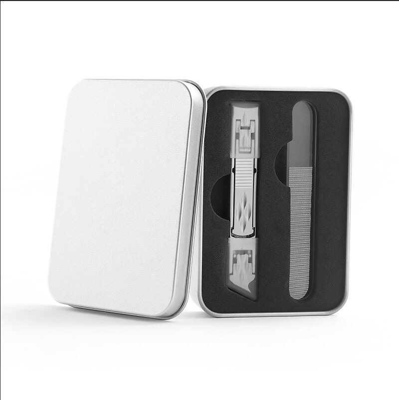 Новые портативные складные кусачки для ногтей, двусторонние кусачки из нержавеющей стали, инструмент для маникюра, набор кусачек для ногтей.