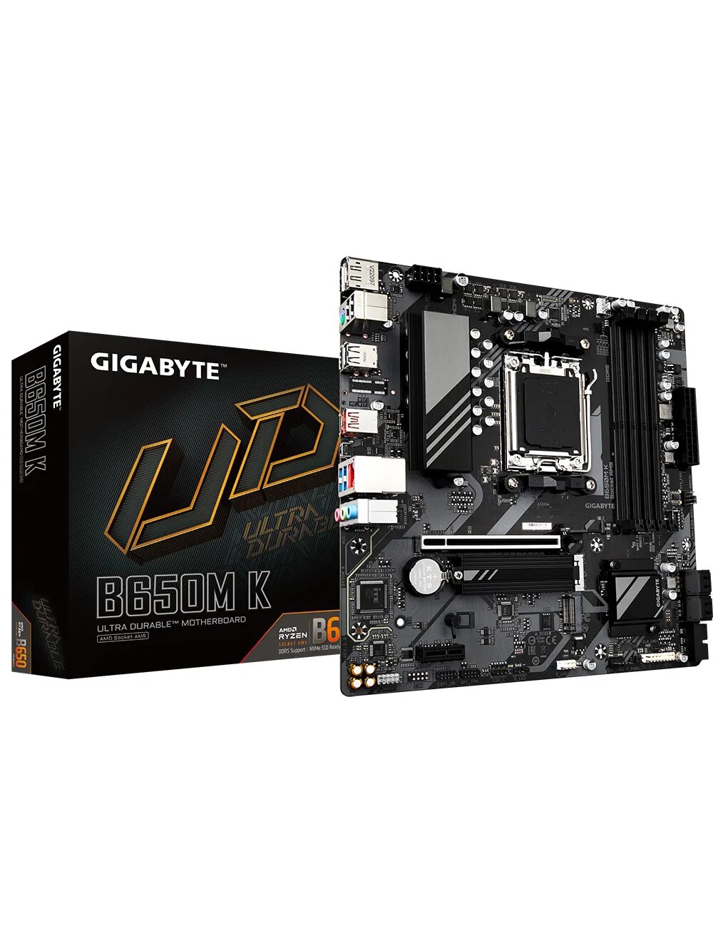 Материнская плата GIGABYTE B650M K mATX AM5 AMD B650 4xDDR5 (192ГБ)