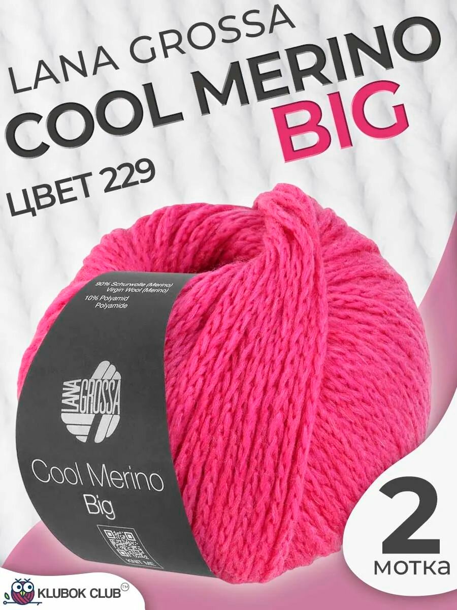 Пряжа для вязания Lana Grossa Cool Merino Big шнурок, цвет 229, 2 мотка