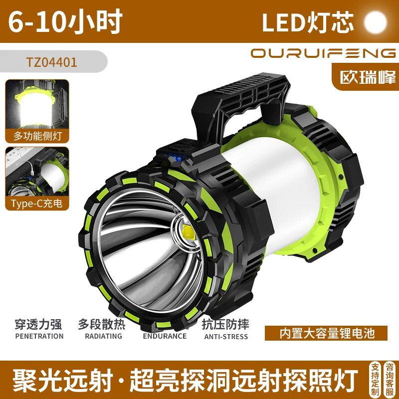 LED ручной фонарик с складной рукояткой, высокая яркость бокового света для походов и аварийного освещения