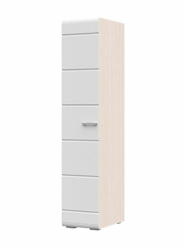 Шкаф-пенал напольный закрытый для одежды и игрушек, узкий шкафчик 40х200х57 см Симба