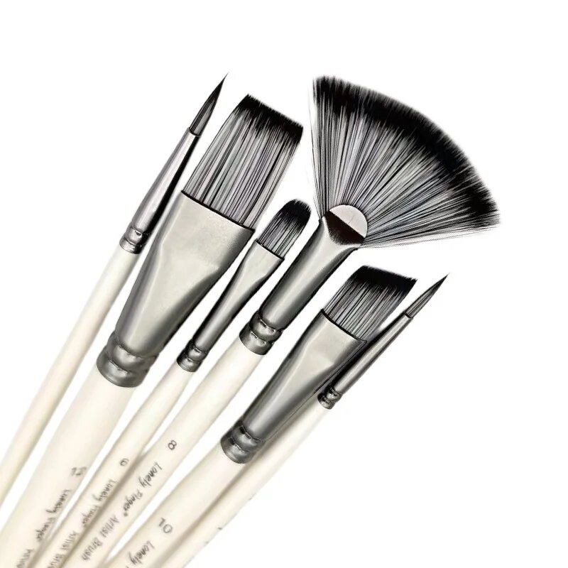 Набор кистей Lonely Finger 6pcs White b для акрила, масла, акварели