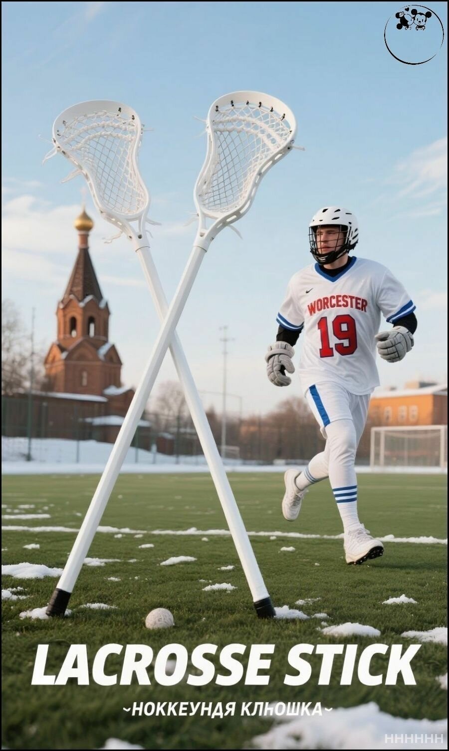 Эксклюзивная хоккейная клюшка 81 см с ПВХ ручкой и широкой головкой 28.5 на 16.5 см для надежного контроля мяча в тренировках и соревнованиях белый цвет 1 штука