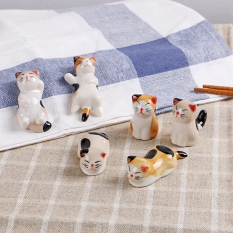 Керамический держатель для палочек для еды 2 шт. Белый, 6 PCS-04