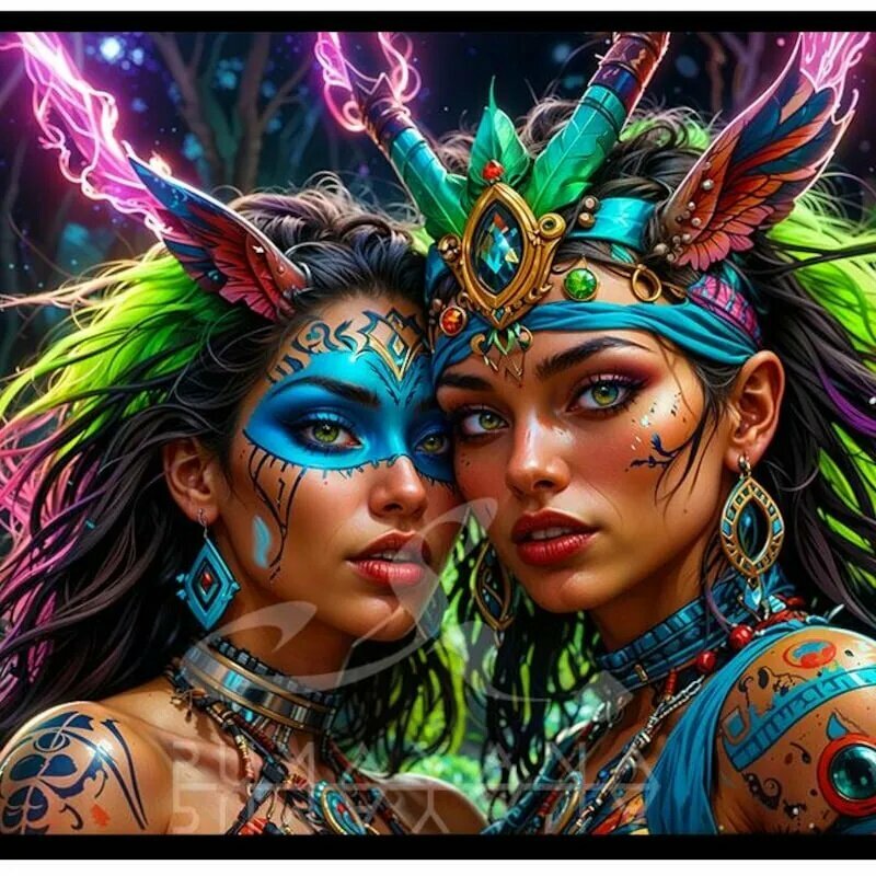 TATB Гобелен "тантрическая амазонка шаманская богиня темная", 150х100 см, 11x11