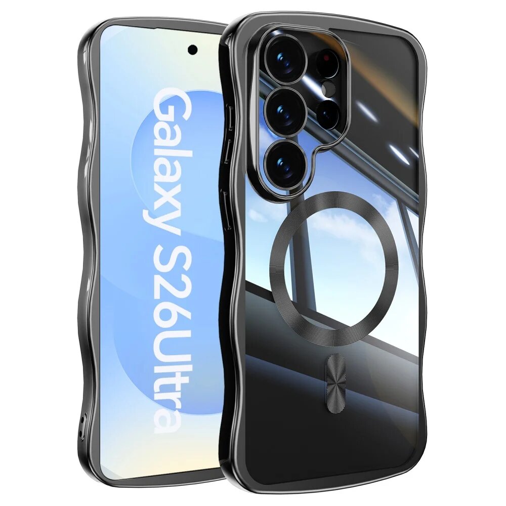 Прозрачный Магнитный Мягкий Чехол Из ТПУ Для Samsung Galaxy S26 S25 Galaxy S25 Ultra, Черный, black