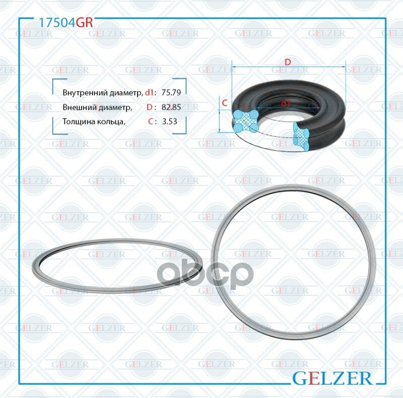 17504GR Резиновое кольцо х-образного сечения 3.53*75.79*82.85 GELZER арт. 17504GR