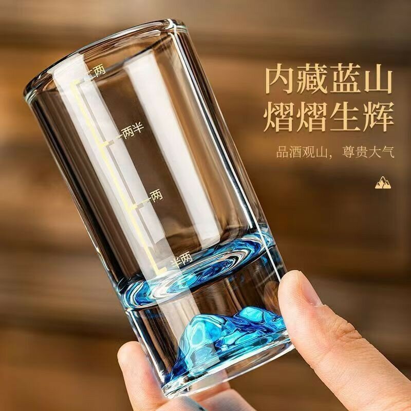 Оптовая продажа с доставкой: Набор стаканов для ликера Iceberg Bottom 0.1kg для домашнего использования, высококачественный хрустальный диспенсер для ликера с мерной шкалой для крепких напитков.