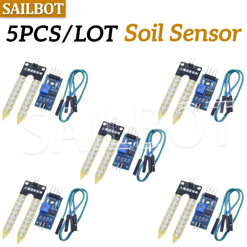 5 шт./лот LM393 гигрометр влажности почвы обнаружение модуль датчика влажности макетная плата DIY робот умный автомобиль