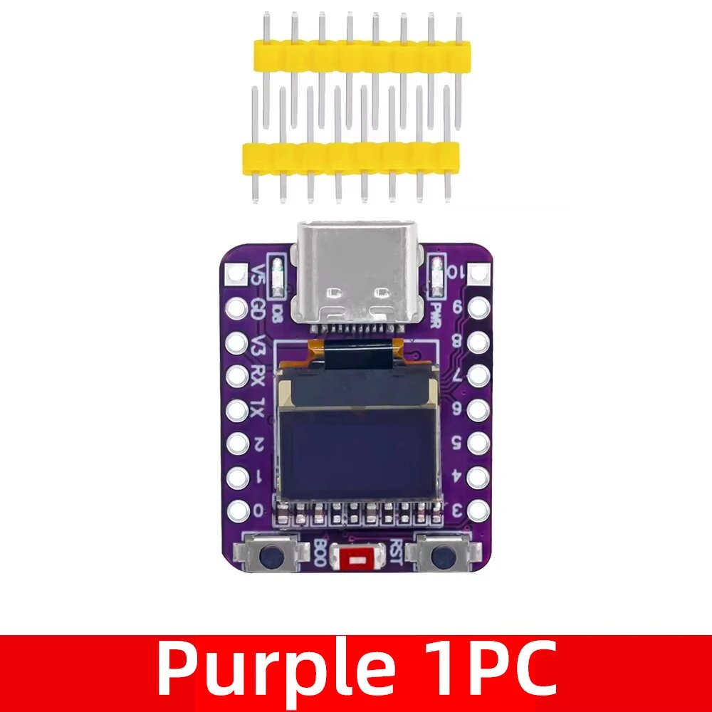 ESP32-C3 Модуль с OLED дисплеем Baishundianzi purple 1pcs