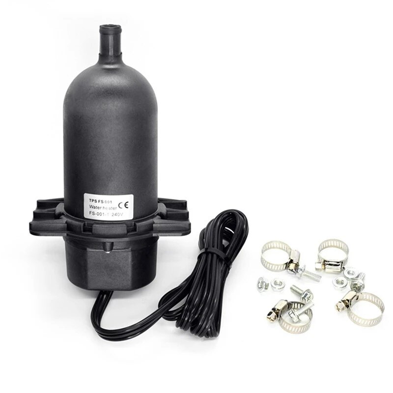 Нагреватель блока двигателя, самоциркуляционный водонагреватель двигателя, черный предварительный нагреватель для генераторов, грузовиков, газовых двигателей 240 В, 1000 Вт