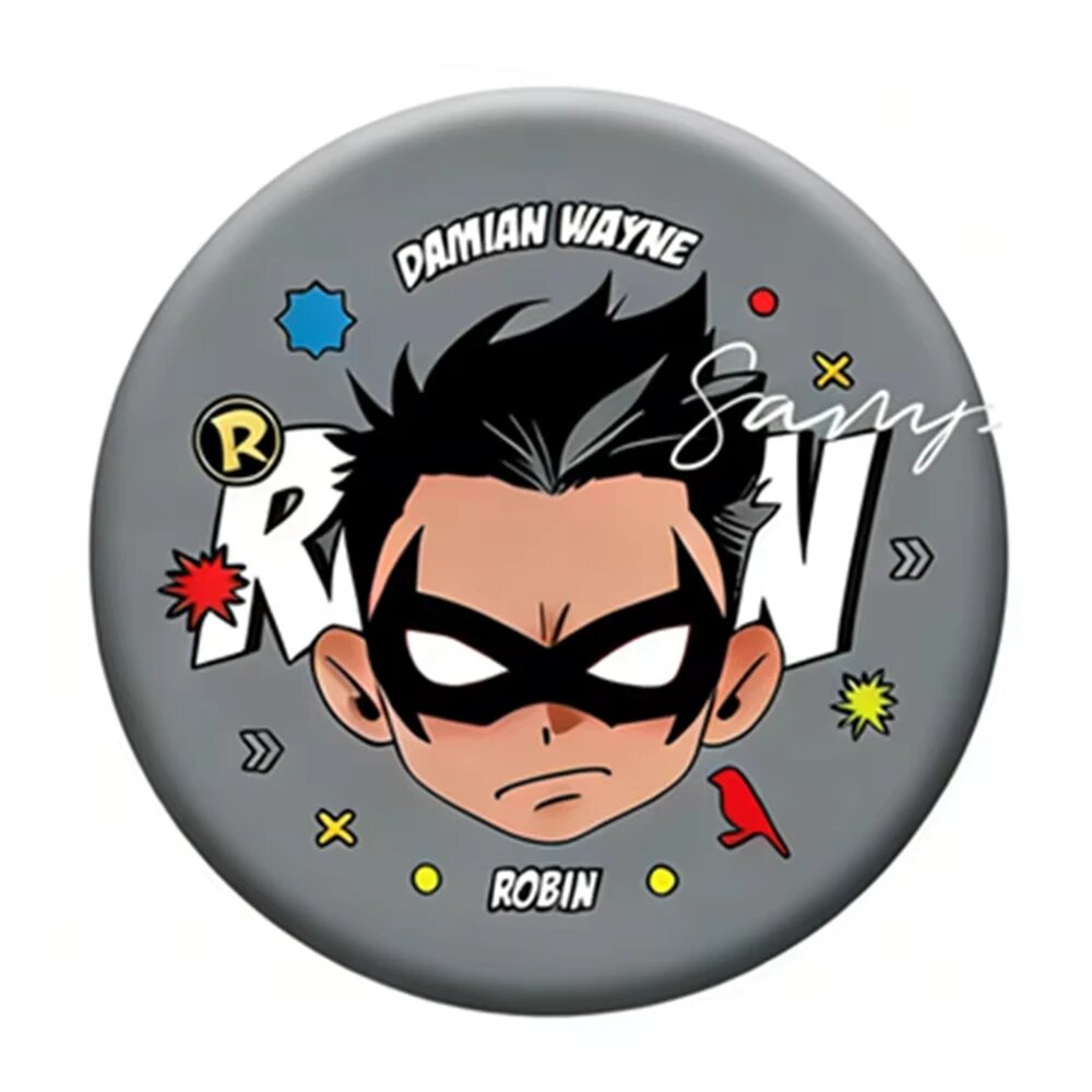 Значок Robin Damian Wayne, брошь для косплея, 58 мм, цвет 4