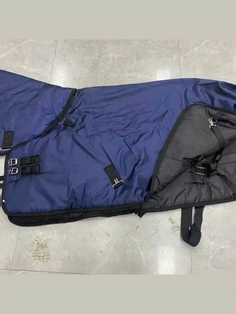 Зимняя утепленная попона с капором 900D, водонепроницаемая, для пони и лошадей, конная амуниция, длина для верховой езды 105 см(Случайный цвет)