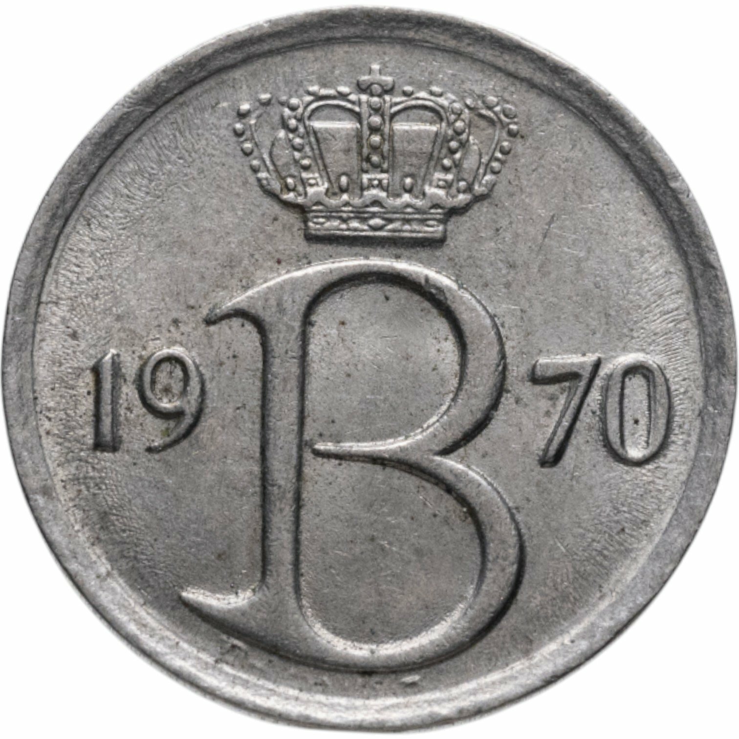 Бельгия 25 сантимов 1970, Мельхиор медь-никель, в сохранности AU-UNC