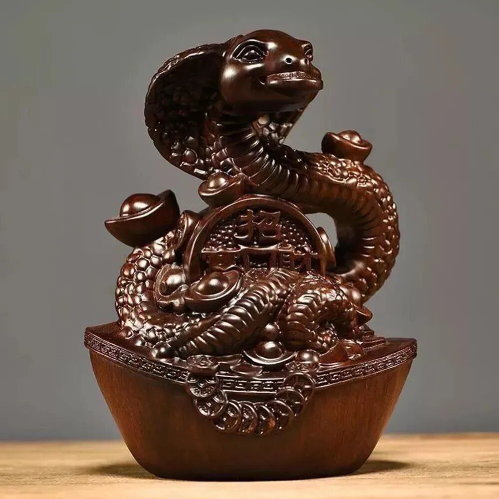 Скульптура змеи из красного дерева, резьба из массивного палисандра, поделка в виде змеи по восточному гороскопу, украшение для дома и офиса