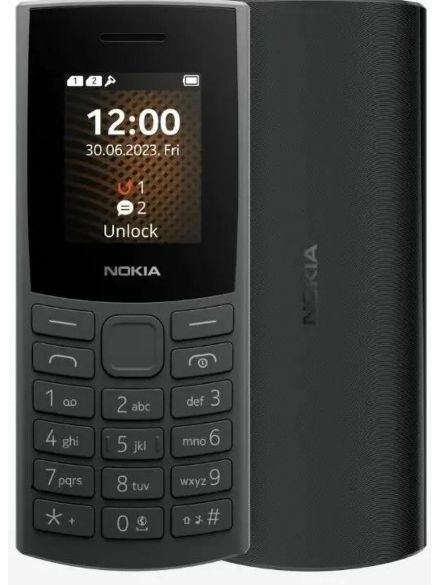 Мобильный телефон Nokia 106, чёрный, моноблок, радио, фонарик