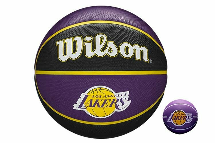 Учебный баскетбольный мяч унисекс Wilson NBA Series Rubber Basketball Black Purple Size 7