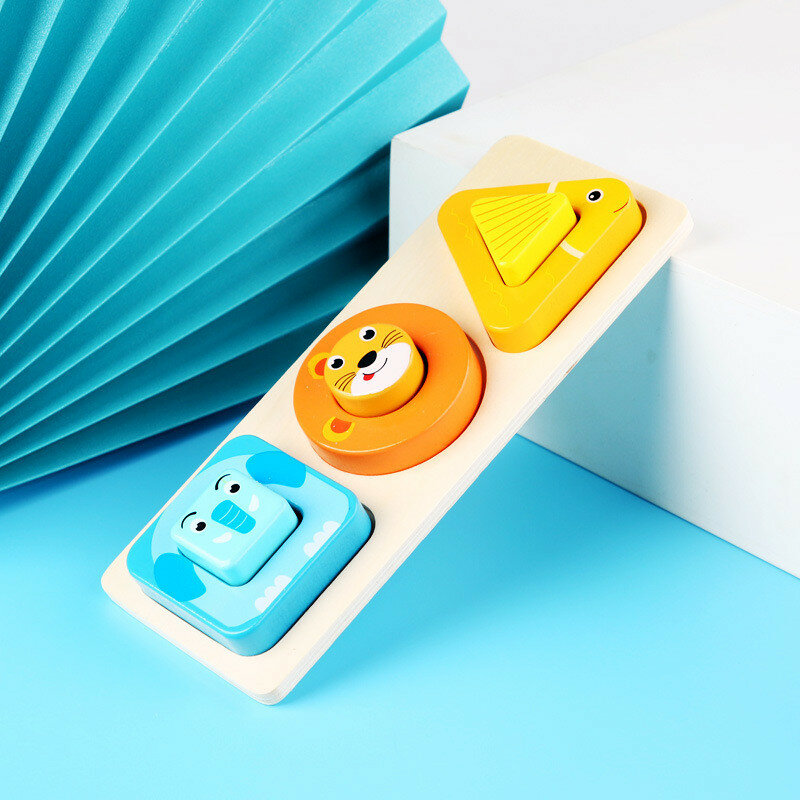 Wooden shape matching stacking blocks for kids educational toy for early learning shape match