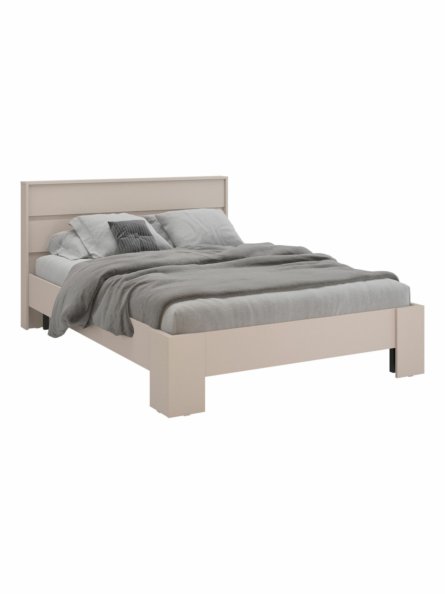 Двуспальная кровать Ирэн 140х200 см, деревянная, с анатомическим основанием, Кашемир