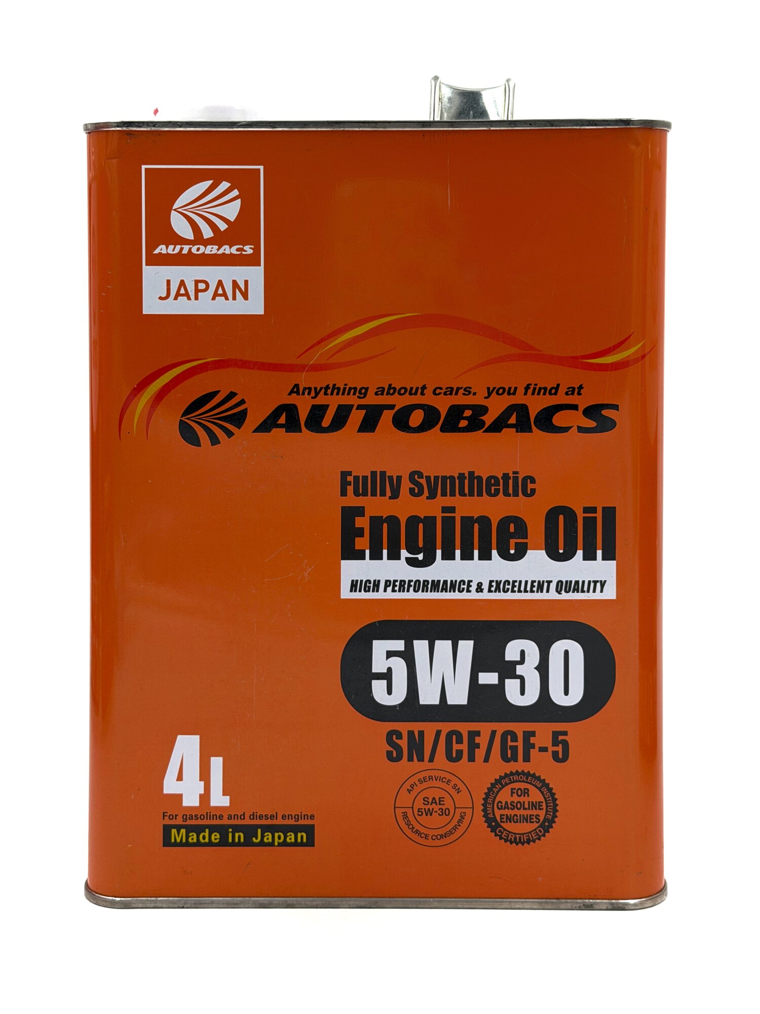 Масло моторное Autobacs 5W-30 SN/CF/GF-5, 4 литра, синтетическое