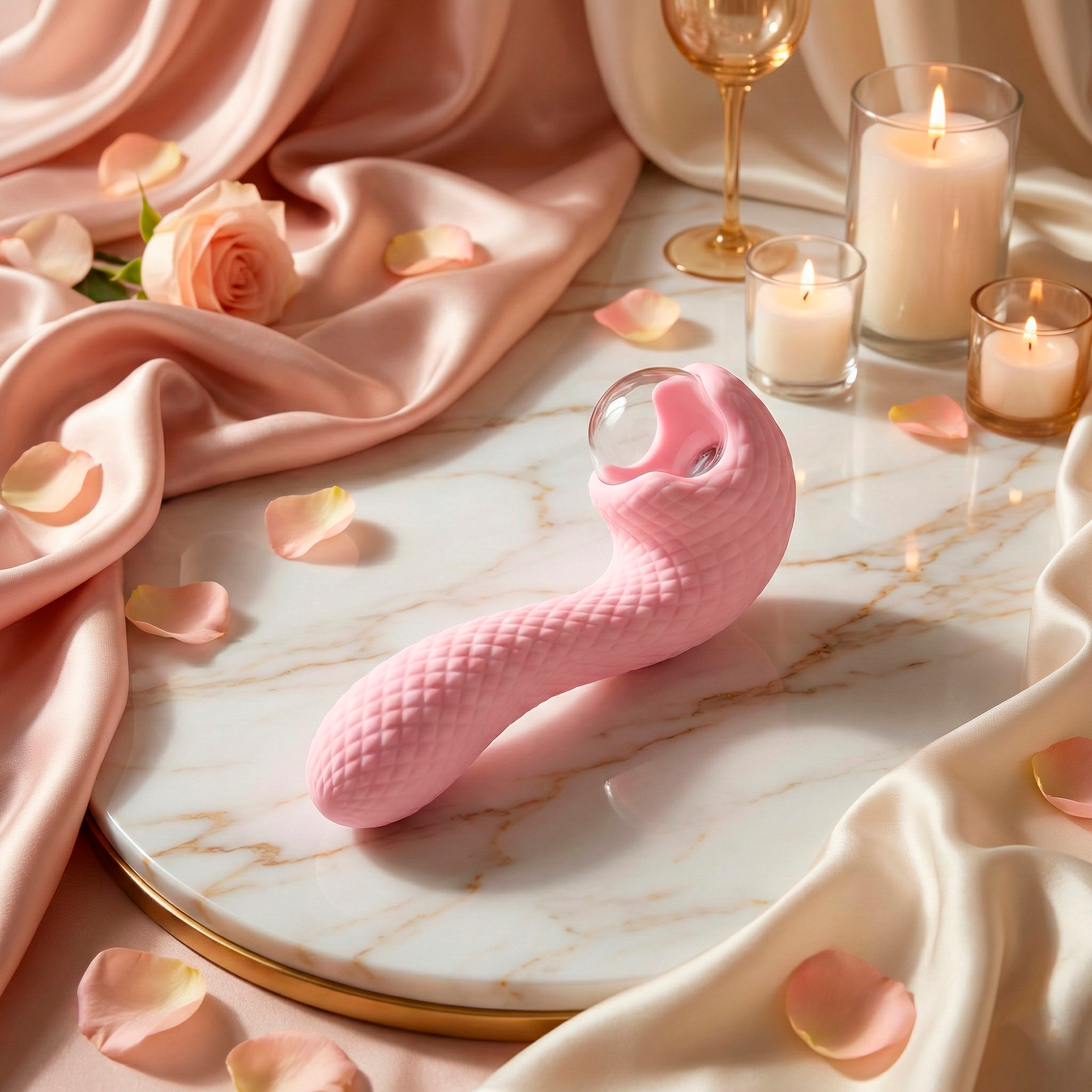 Вибромассажёр Youvic, с электростимуляцией, с вибрацией, розовый