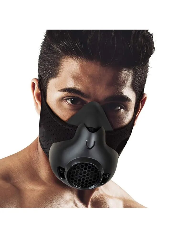 Тренировочная маска для мужчин черного цвета для бега
