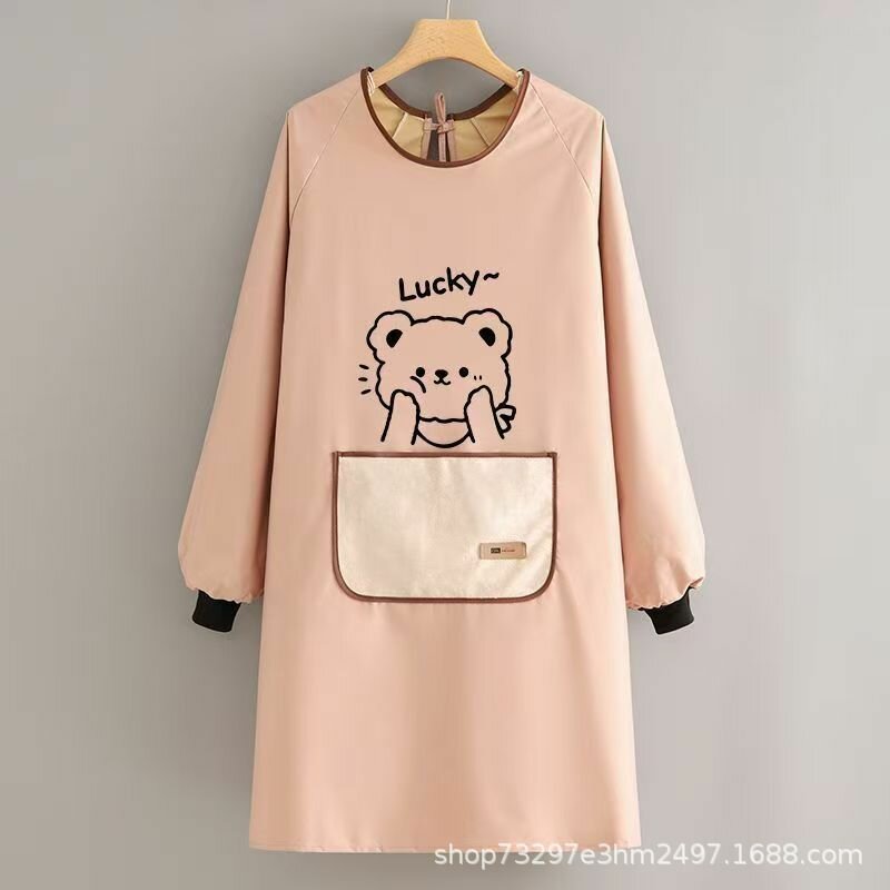 Новый водонепроницаемый фартук с длинными рукавами для женщин 2025 года, подходит для домашней кухни и общественного питания, может быть персонализирован с логотипом и текстом, рабочая одежда.