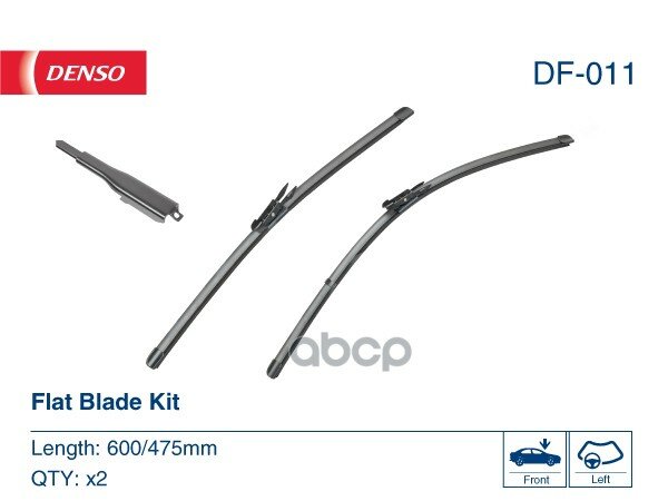 Щетки стеклоочистителя 600/475мм бескаркарные, к-кт BMW 3 E90/E91 (04-12), MERCEDES-BENZ A-Class (15-) LHD Denso арт. DF-011