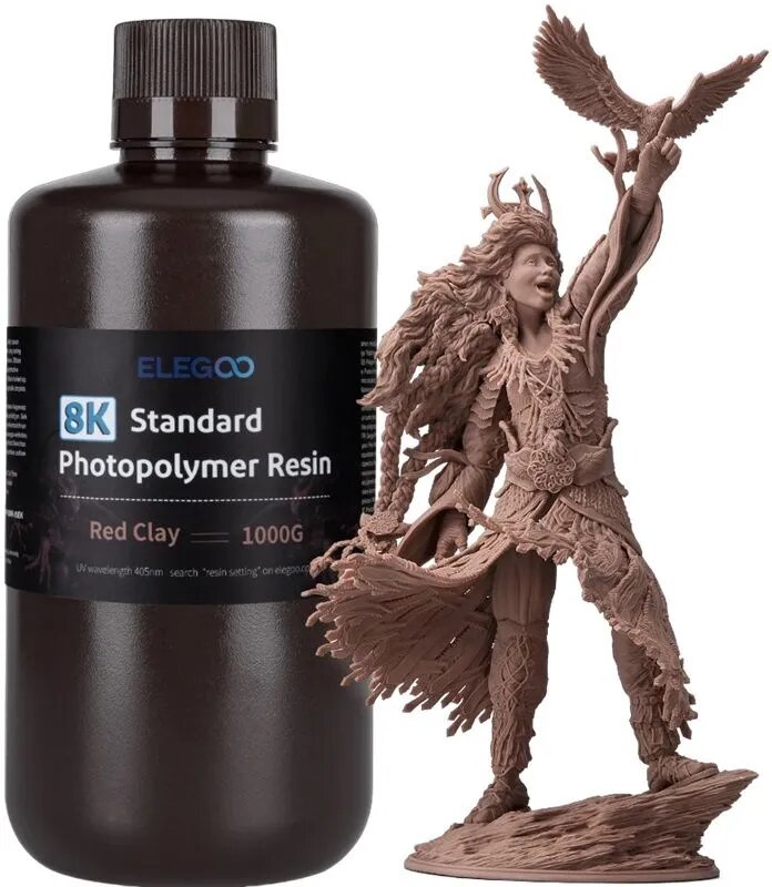 Фотополимерная смола Elegoo Standard Resin 8K, кирпичный красный, Red Clay, 1 л