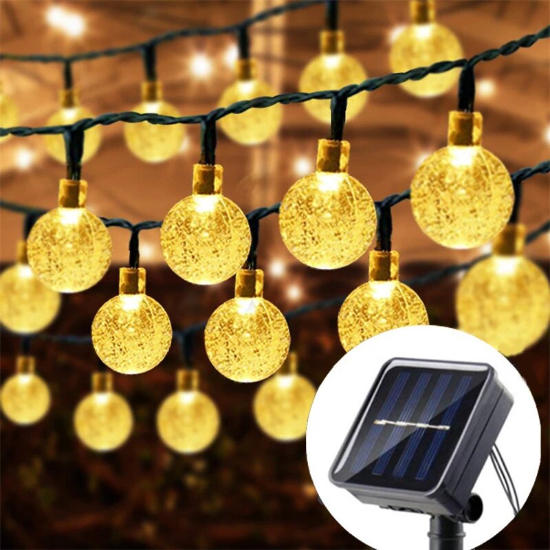 Солнечная гирлянда пузырьки, Warm Light, 5M 20LEDs