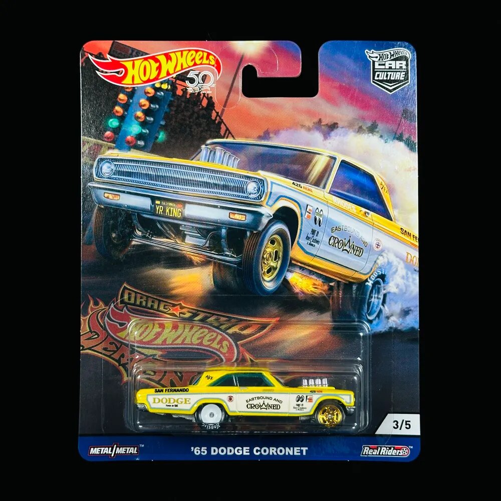 Hot Wheels 50th Anniversary Car Culture ORAG STRIP: 1965 Dodge Coronet (1:64, коллекционная модель)