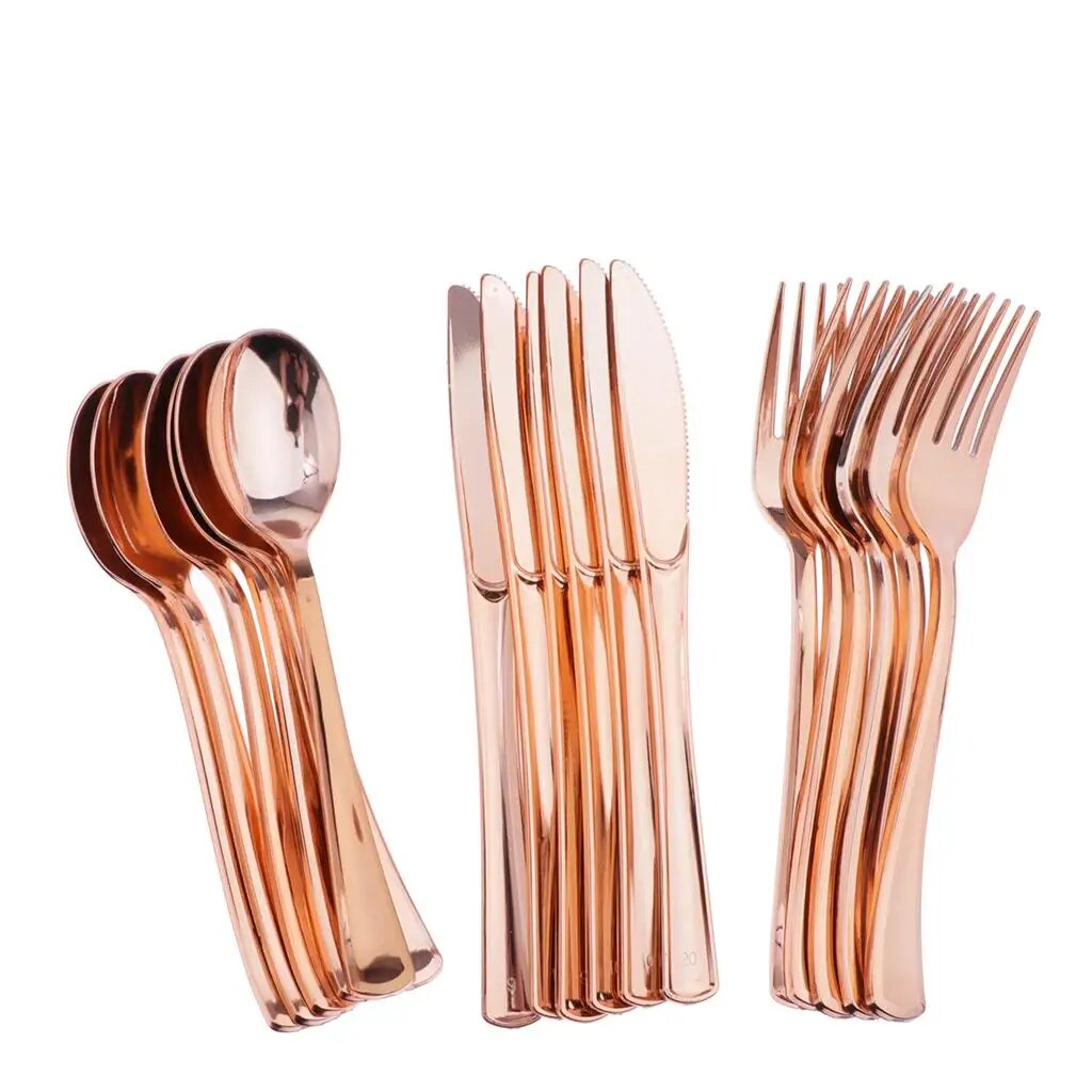 Одноразовые приборы Rose Gold 18 шт.