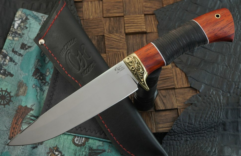 Окские Ножи нож Сокол, сталь 110Х18, рукоять падук/кожа