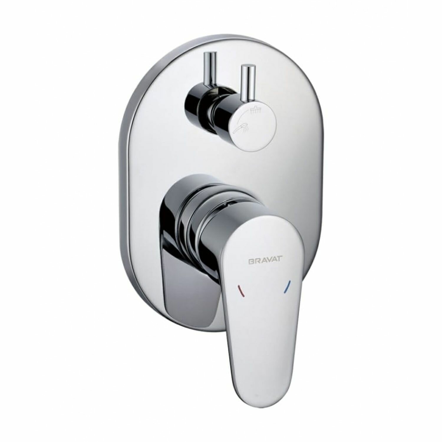 Смеситель для ванны (внешняя и внутренняя часть) Bravat Eler FB848238CP-3-RUS 3 функции