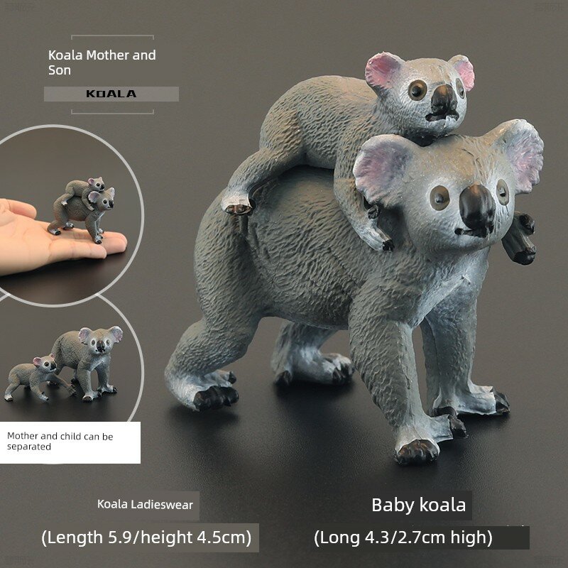 Реалистичная модель коалы для детей, мягкая образовательная игрушка раннего развития в сером цвете, подарок 12 см