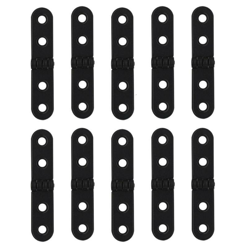 10 шт, буферные петли с закругленными краями, мебельная фурнитура, петли с круглыми краями, аксессуары для складных столов, дверные петли-черный
