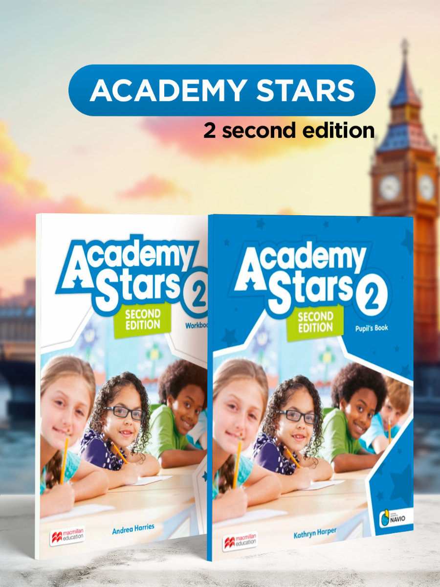 Academy Stars 2 second edition полный комплект: Pupils Book (Учебник) + Workbook (Рабочая тетрадь) + диски