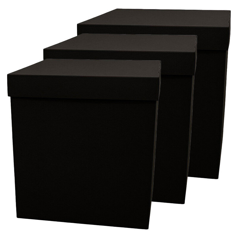 Подарочные коробки Фабрика упаковки "Сюрприз" цвет черный, 700х700х700 мм, 3 шт