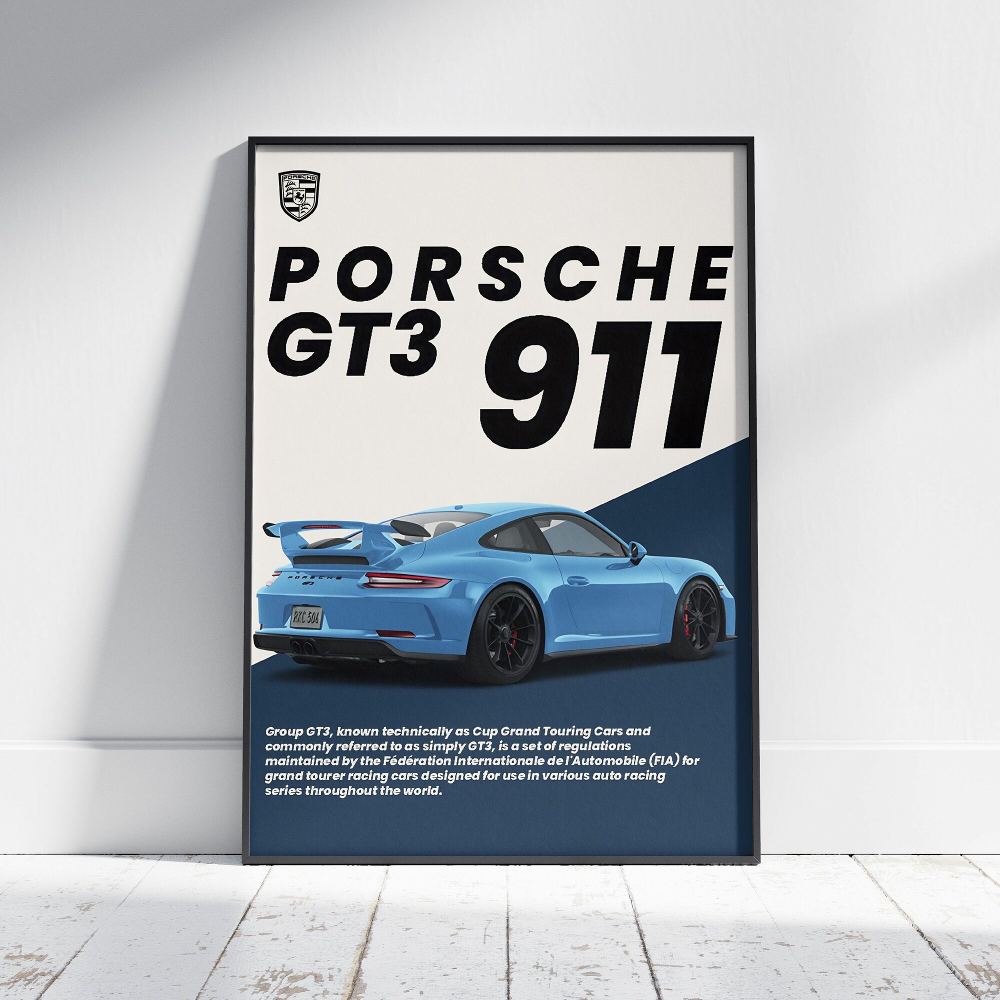 Плакат на стену для интерьера Спорткар (Porsche 911 3) - Постер по спортивным гоночным машинам автомобилям формата А4 (21x30 см)