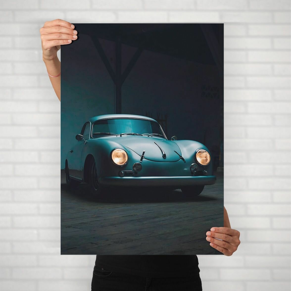 Плакат на стену для интерьера Культовые машины (Porsche 356 15) - Постер по легендарным и классическим ретро автомобилям формата А2 (42x60 см)