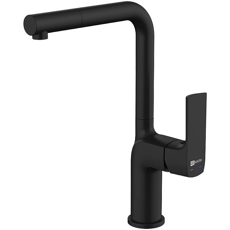 Смеситель для кухни Lemark Ursus LM7205BL черный матовый, рычажный, латунь