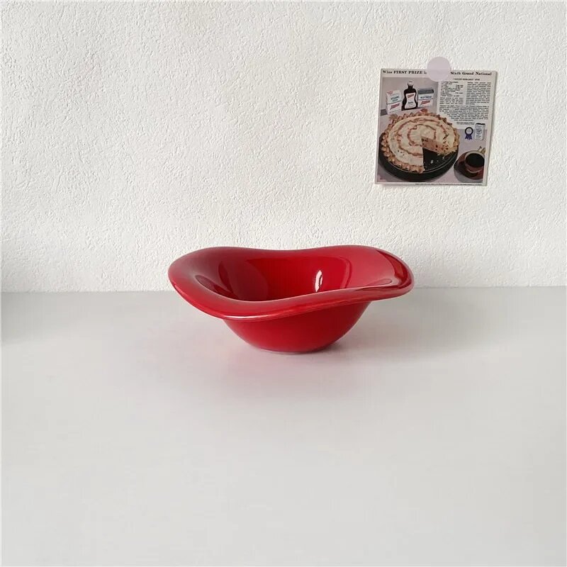 Красная керамическая салатница, Color: Red
