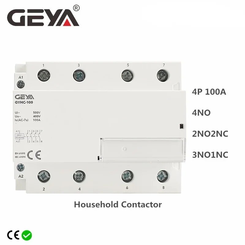 GEYA GYHC контактор модульный 4P 100A 4NO 230VAC