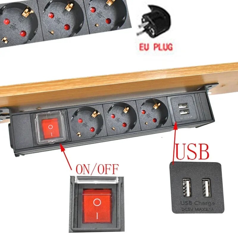 Strider Rui настольная розетка 3AC SOCKET с USB