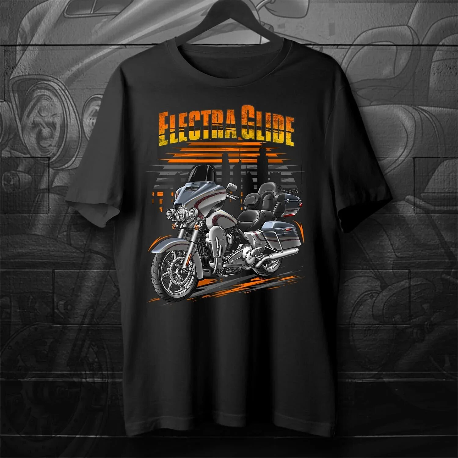 Мужская футболка Electra Glide черная, хлопок, Black 16