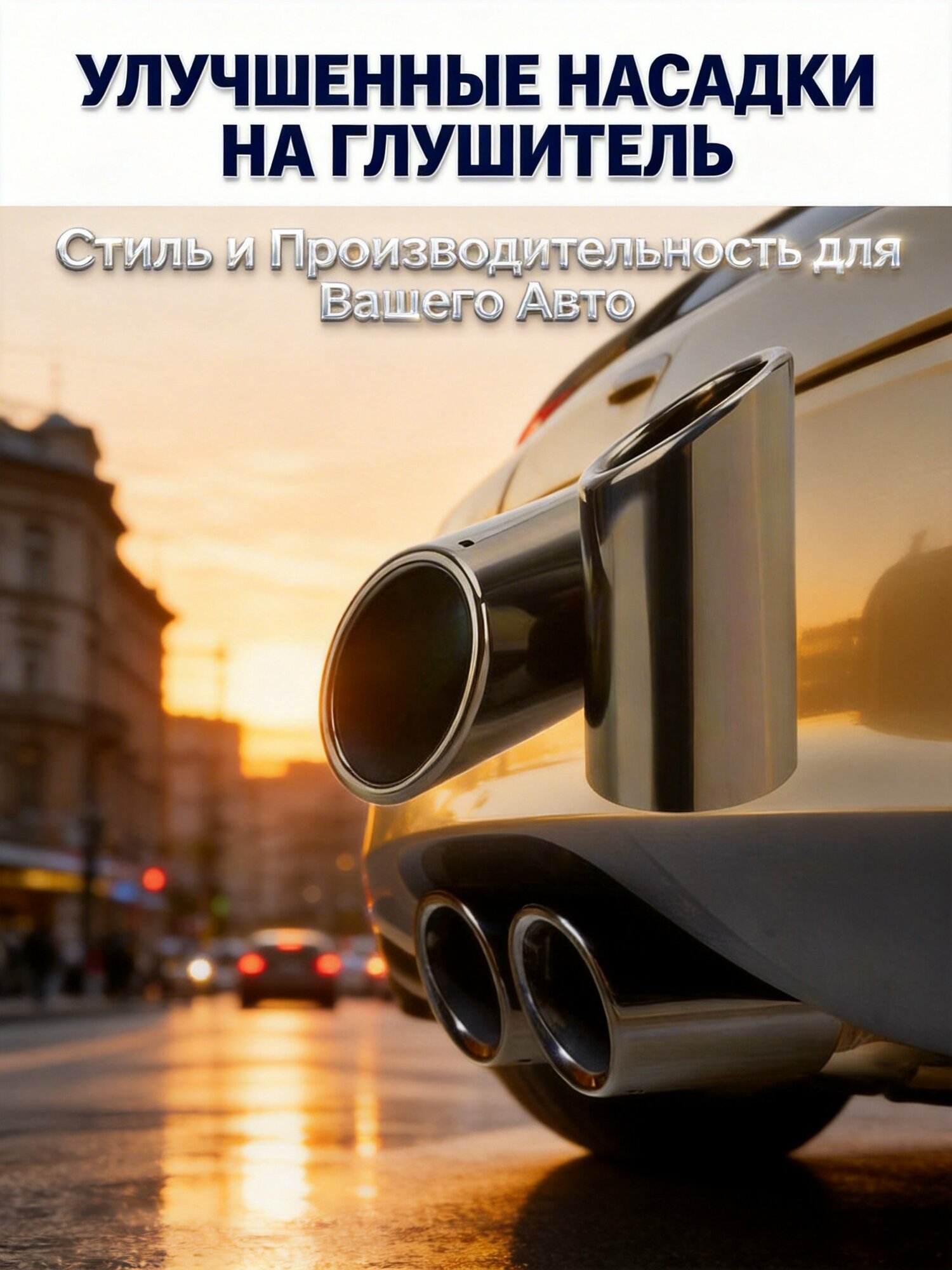 Насадка на глушитель из нержавеющей стали, Ø70 мм длина 136 мм — для Jetta MK6, Golf MK6, Tiguan 2, BMW E90/E92