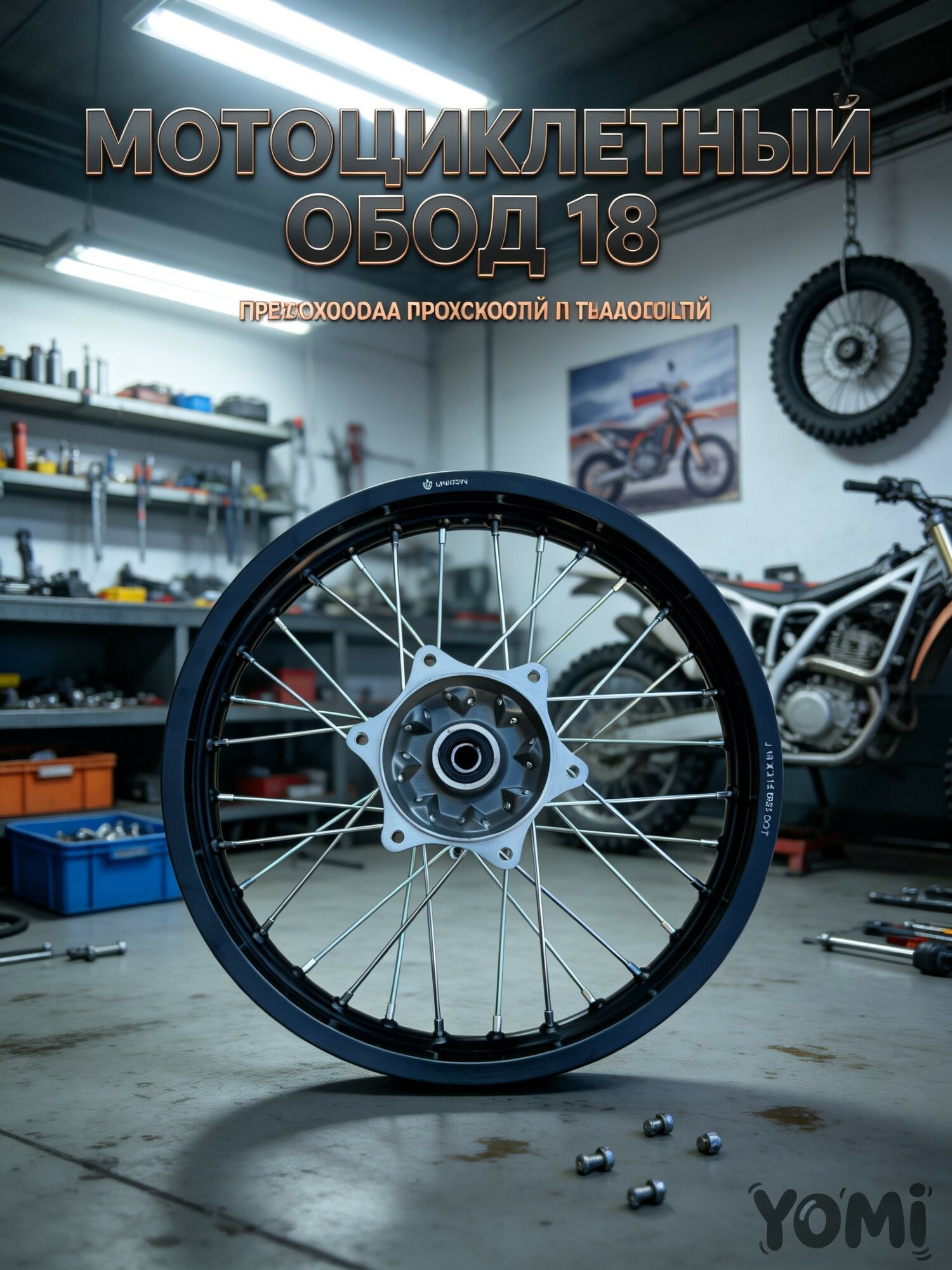 Обод 18" задний алюминиевый 7116, совместим с HONDA 2.15-R18 d17mm черный 32 спицы